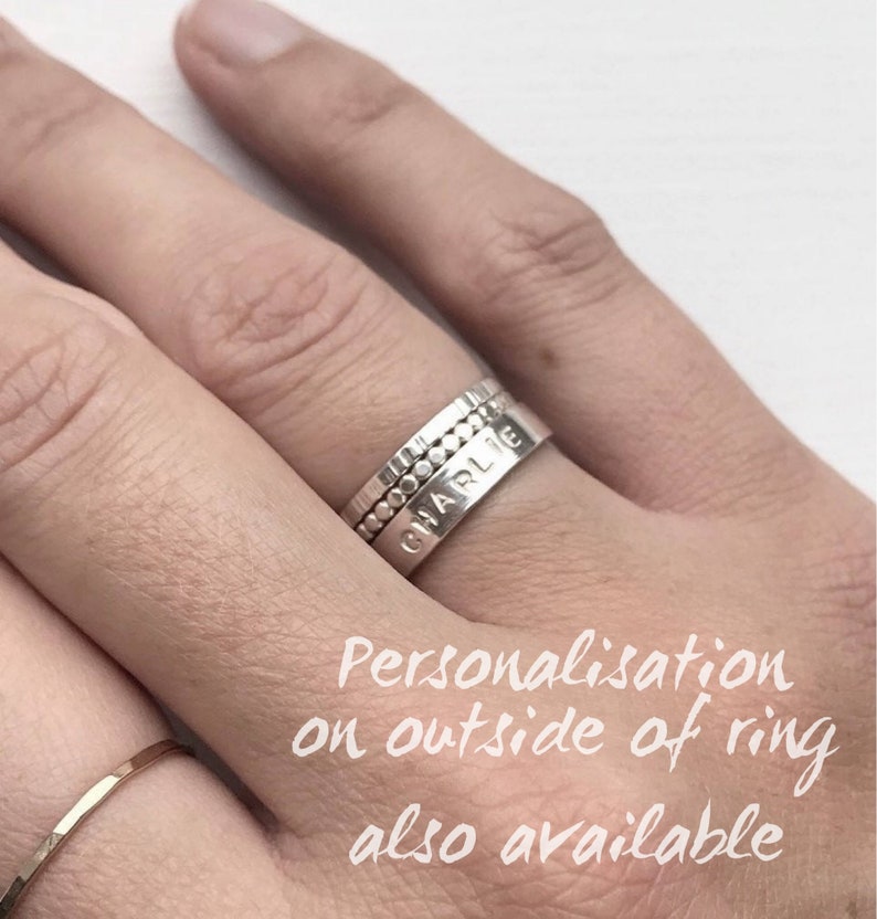 Sterling Silver Secret Message Ring | Hand Stamped Personalised Ring ...