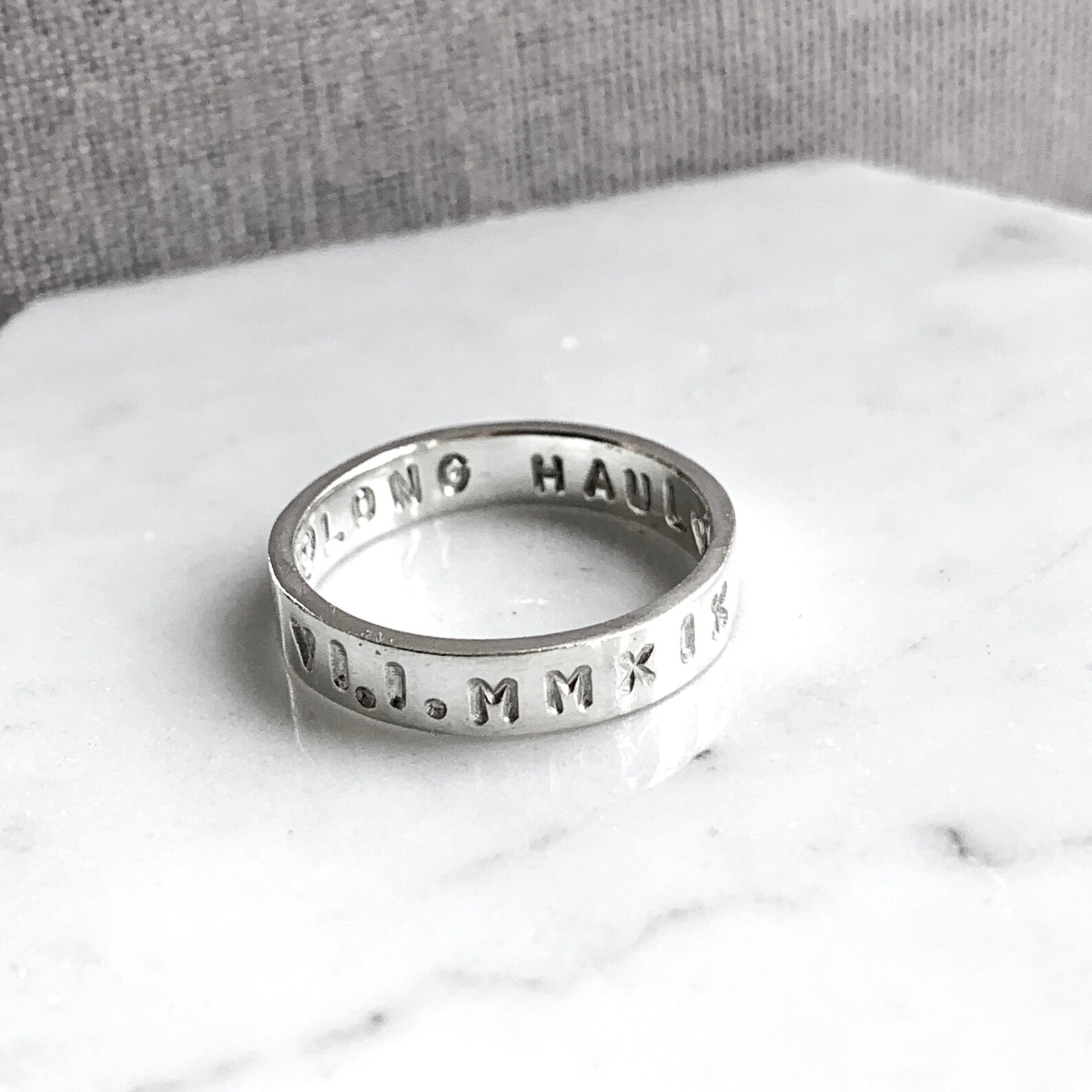Sterling Silver Personalised Ring Hand Stamped Silver - Etsy