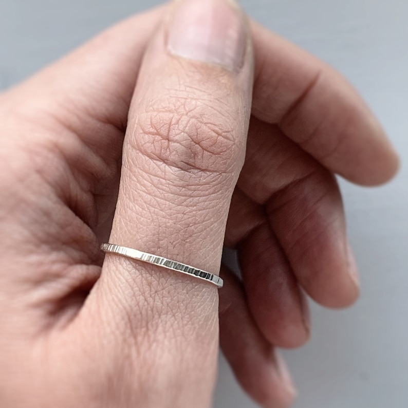 Skinny Silver Stacking Ring Sterling Silver Ring - Etsy