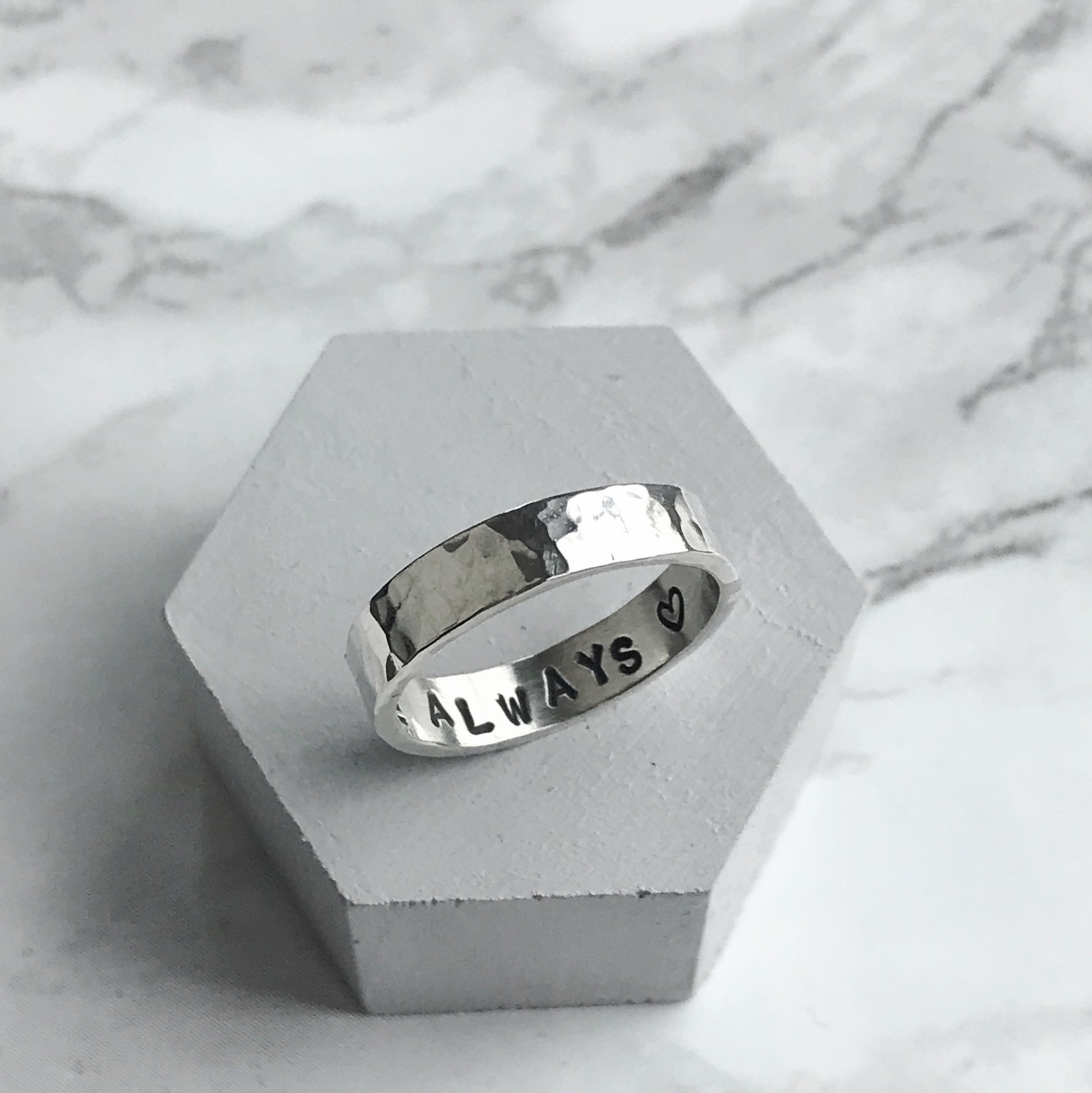 Sterling Silver Secret Message Ring Hand Stamped - Etsy