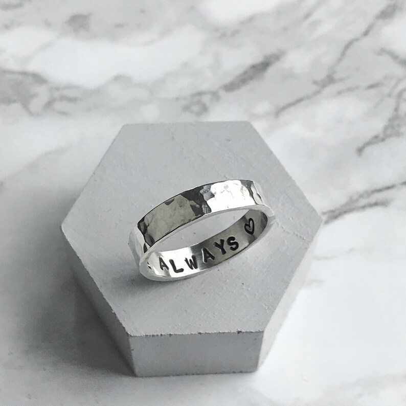 Sterling Silver Secret Message Ring Hand Stamped - Etsy