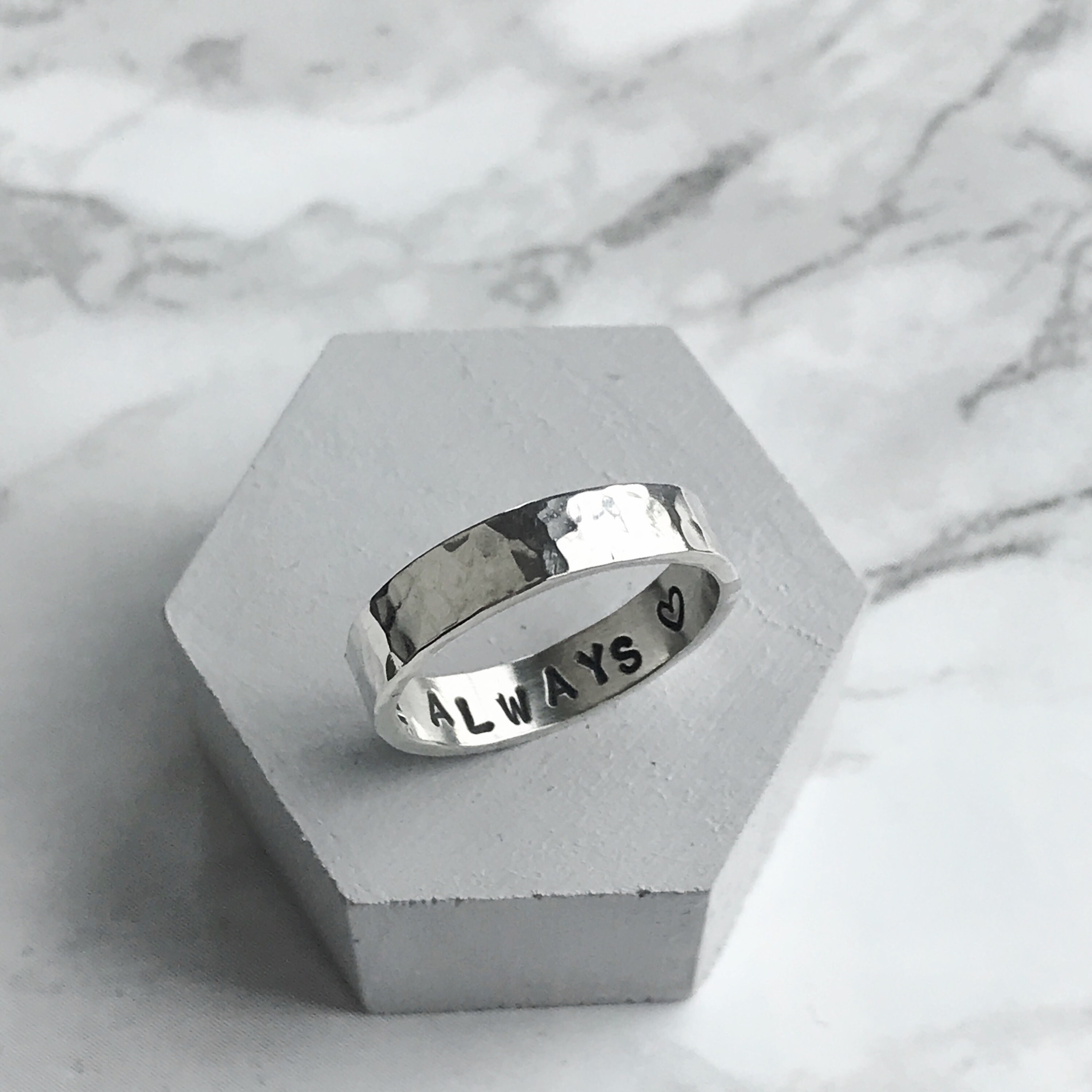 Sterling Silver Secret Message Ring Hand Stamped - Etsy UK
