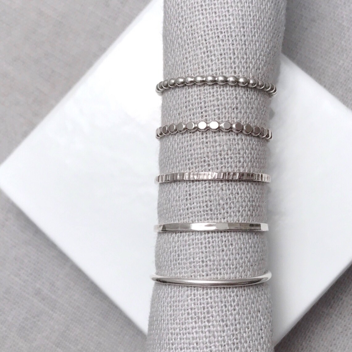 Skinny Silver Stacking Ring Sterling Silver Ring - Etsy