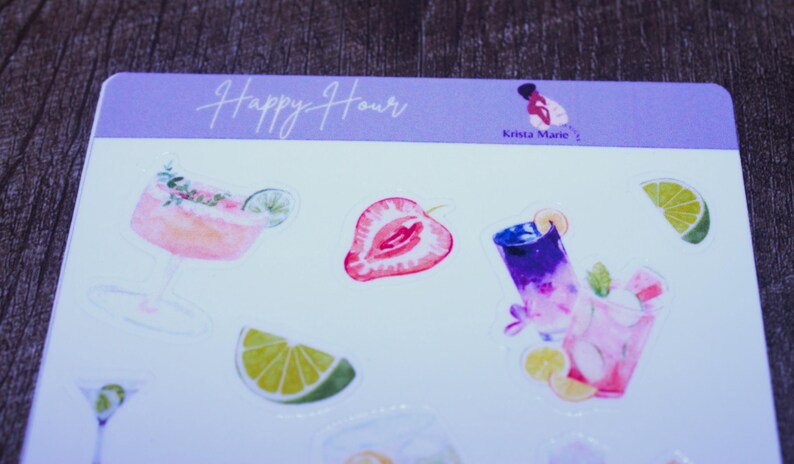 Happy Hour Cocktail Sticker Sheet • Drink Stickers • Planner ...