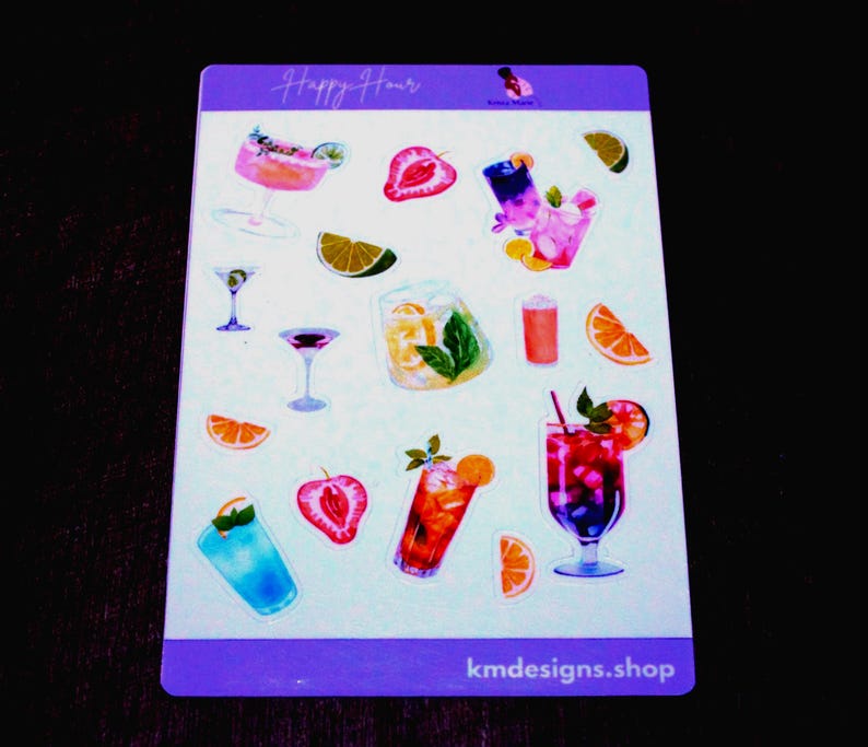 Happy Hour Cocktail Sticker Sheet • Drink Stickers • Planner ...