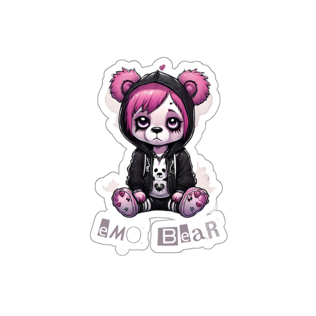 Emo Bear Die-cut Stickers Emotional Care Bear Gift - Etsy