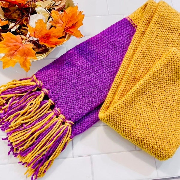 Purple and Gold Scarf - Etsy