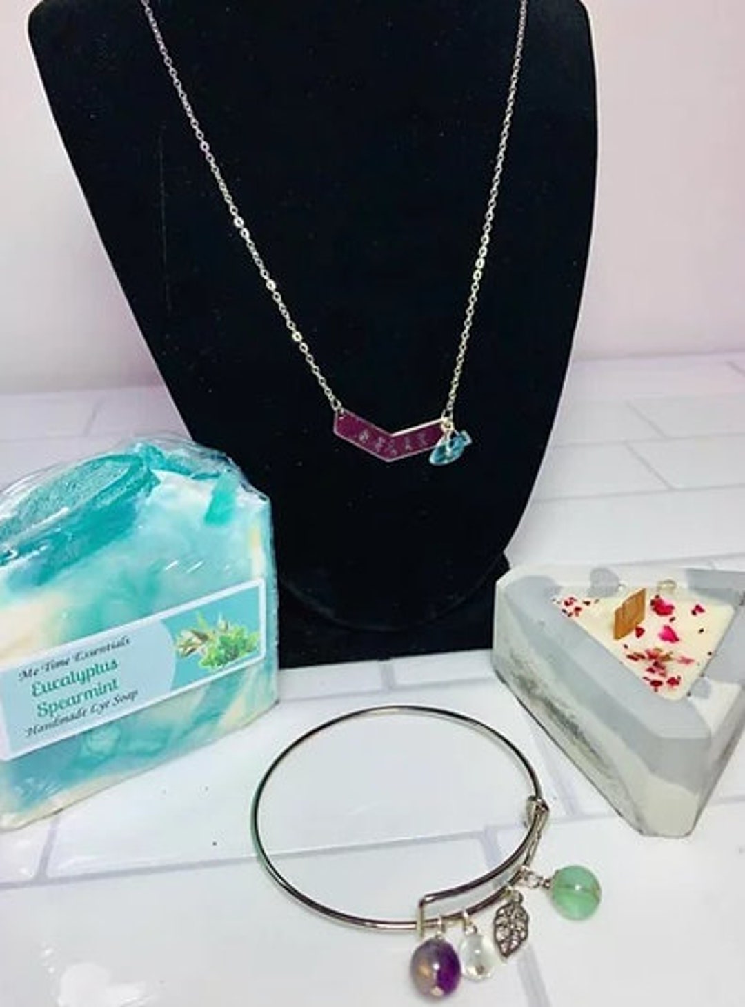 Retrograde Healing and Balance Gift Set - Handmade - Crystal Jewelry - Metaphysical - Eucalyptus ...