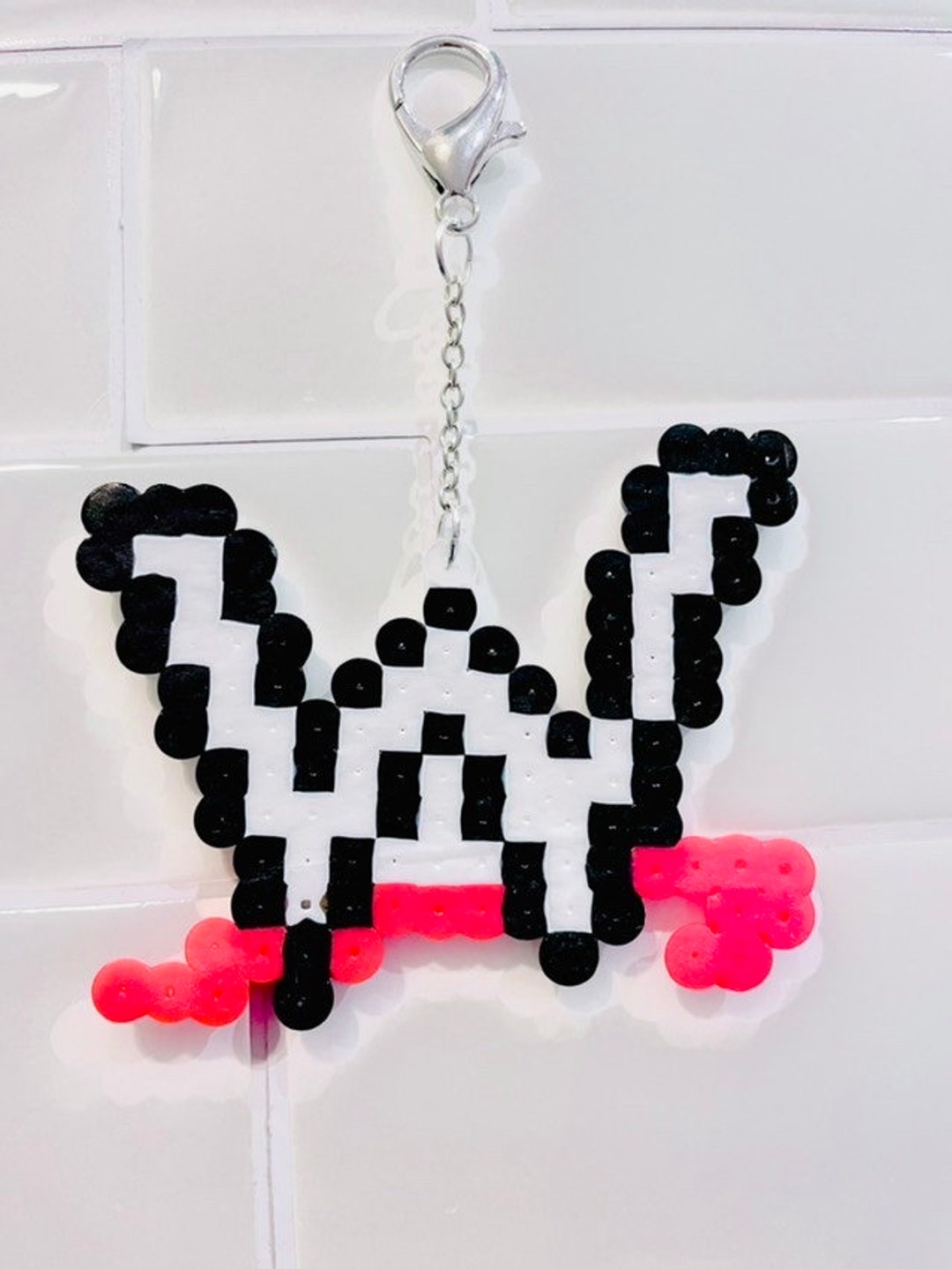 WWE Superstar Logo Perler Bead Art Handmade Keychain Backpack Bling ...