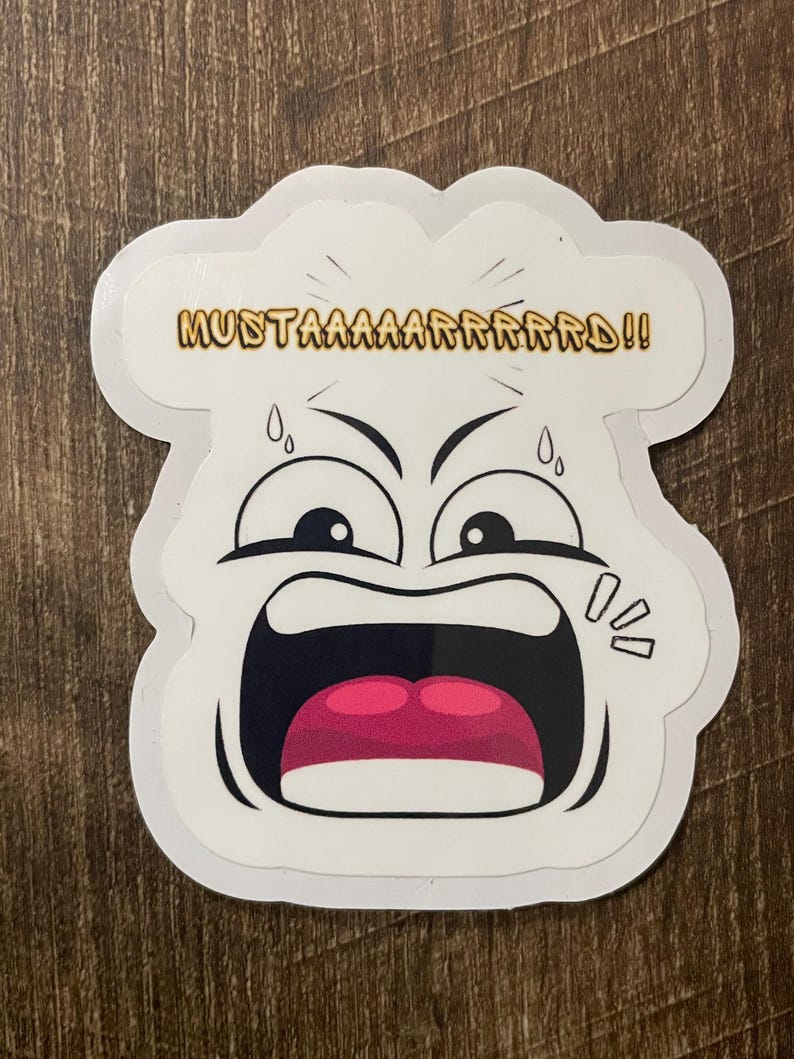 MUSTAAAARRRRRD!! Meme Sticker – Funny Emoji Face, Waterproof Vinyl - Etsy