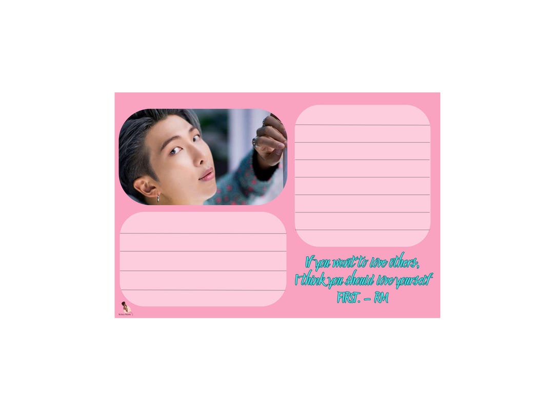 RM BTS Notepad 6x4 – Kim Nam-joon Bias | K-pop Desk Stationery | Gift ...