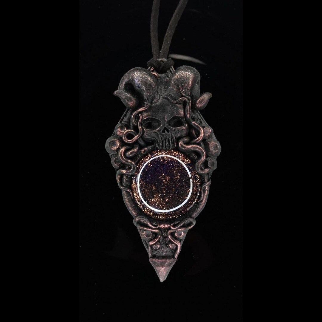 Doom Demon Talisman, Dark Warlock Amulet, Evil Protection Pendant ...