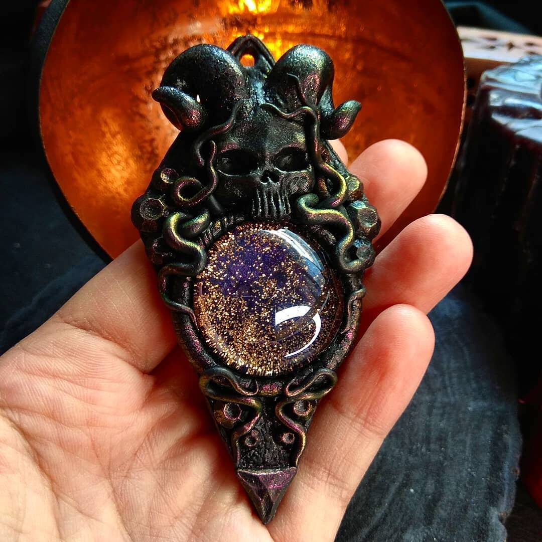 Doom Demon Talisman, Dark Warlock Amulet, Evil Protection Pendant ...