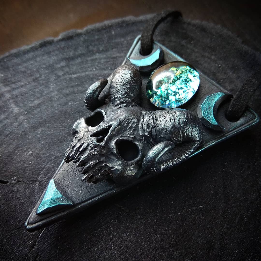 Ancient Evil Demon Talisman, Warlock Necklace, Occult Sculpture Art ...