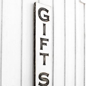Gift Shop Sign - Carved in a 48"x8" Solid Wood Board Rustic Distressed ...