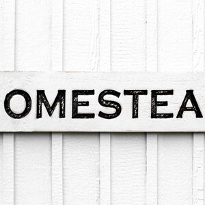 Homestead Sign - Carved in a Solid Wood Board Rustic Distressed ...