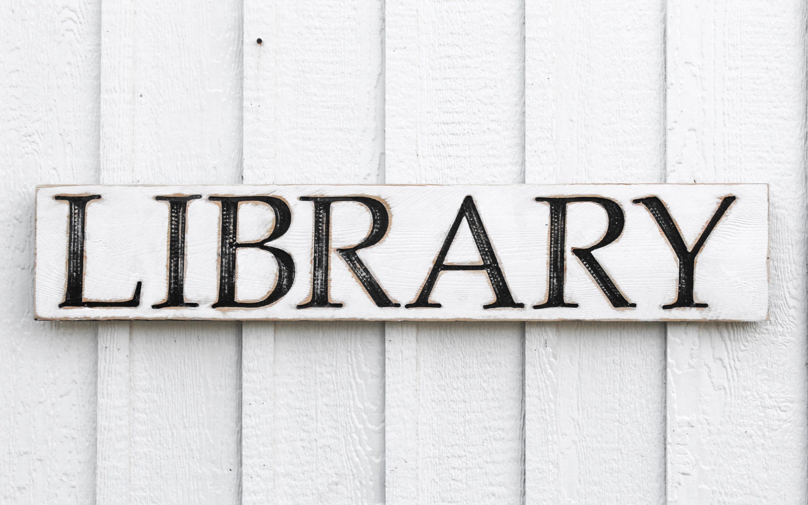 Library Sign Carved in a 40x8 Solid Wood Board - Etsy