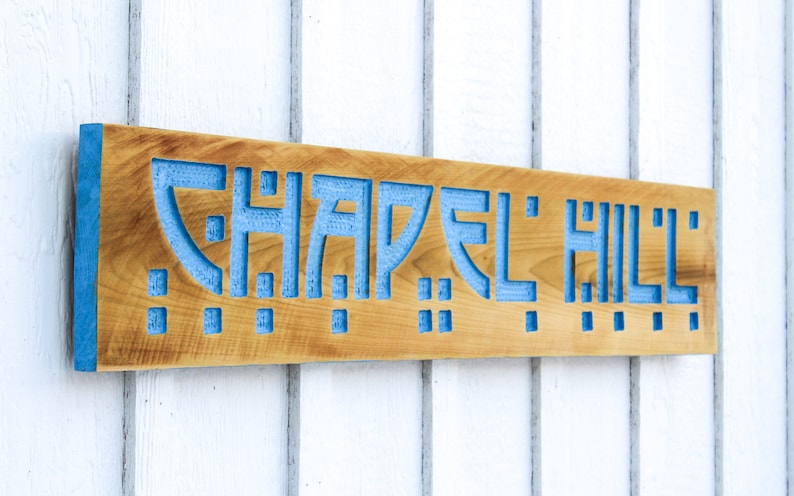 Chapel Hill Sign Carved in a 40x8 Solid Wood - Etsy
