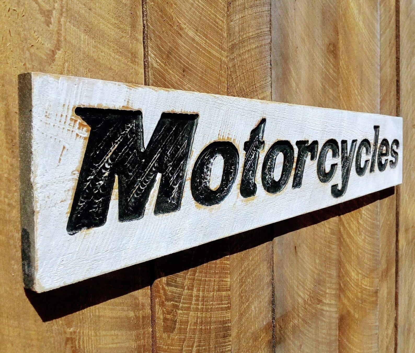 Motorcycles Sign Carved in a 48x8 Solid Wood | Etsy