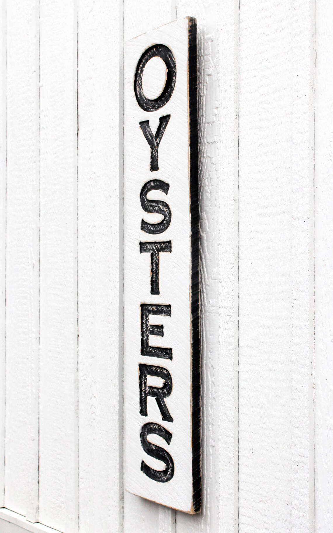Oysters Sign Vertical Carved in a Solid Wood Board Rustic - Etsy