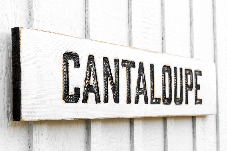 Cantaloupe Sign Carved in a 40x8 Solid Wood Board Rustic - Etsy