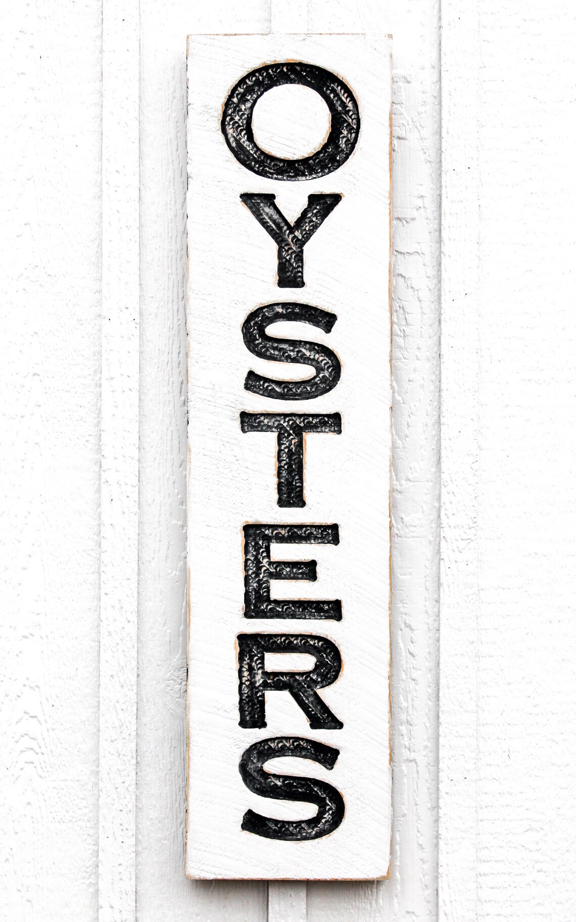 Oysters Sign Vertical Carved in a Solid Wood Board Rustic - Etsy