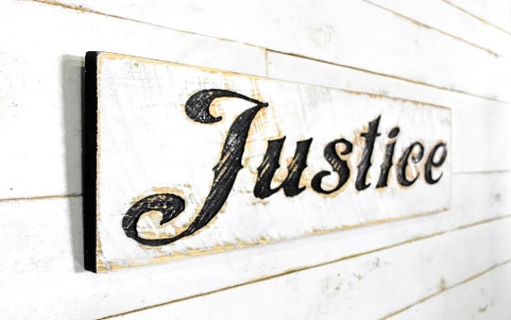 Justice Sign Carved in a 40x10 Solid Wood Board - Etsy