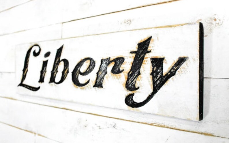 Liberty Sign Carved in a 40x10 Solid Wood Board - Etsy