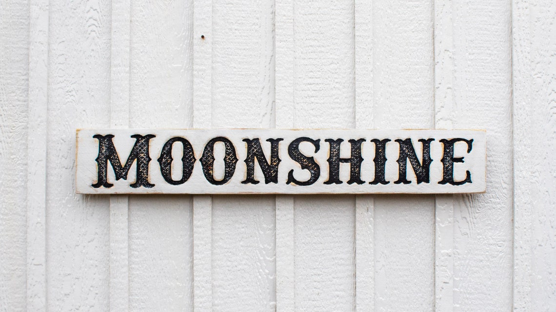 Moonshine Sign Carved in a 40x6 Solid Wood Board | Etsy