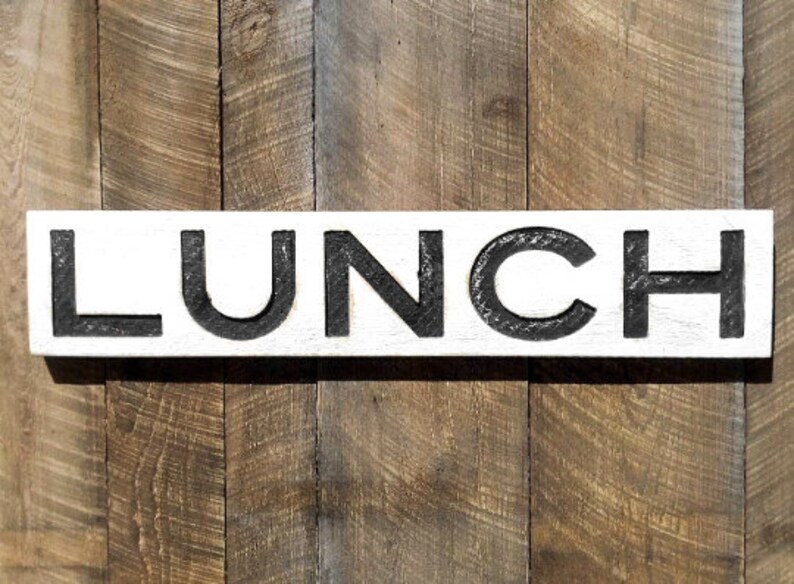 Lunch Sign Carved in a 40x8 Solid Wood Board | Etsy