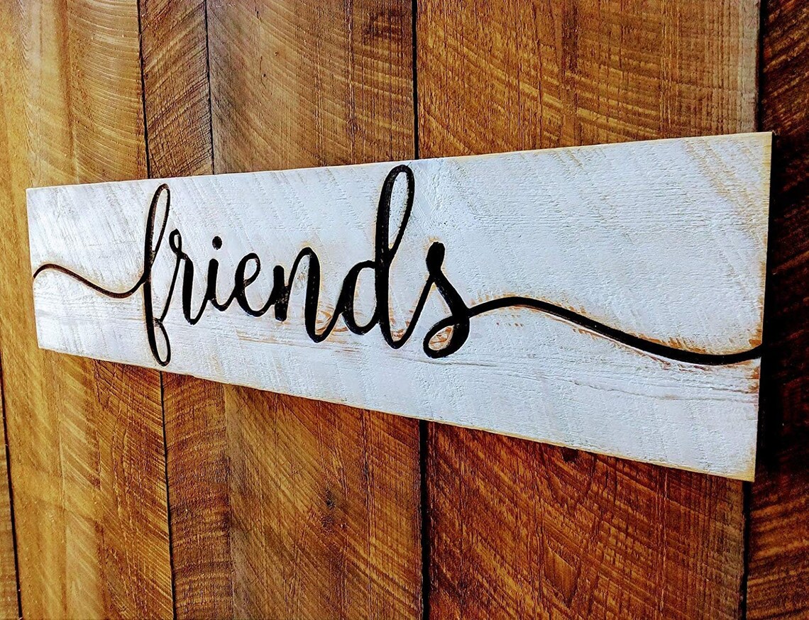 Friends Sign Carved in a 40x10 Solid Wood Board | Etsy