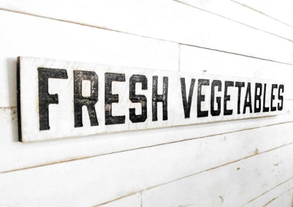 Fresh Vegetables Sign Carved in a 60x8 Solid - Etsy