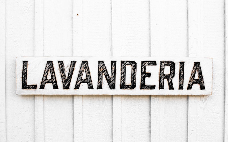 Lavanderia Sign Carved in a Solid Wood Board Rustic - Etsy