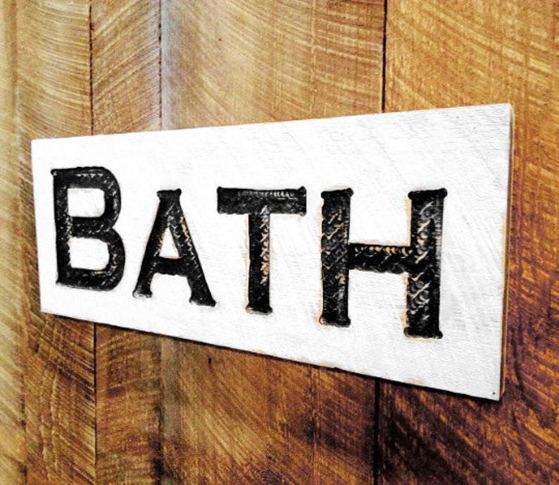 Bath Sign Horizontal Carved in a 24x10 Solid - Etsy