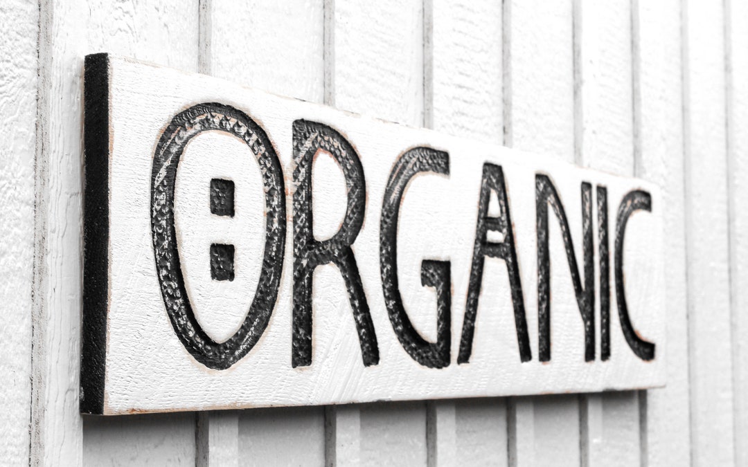 Organic Sign - Carved in a Solid Wood Board Rustic Distressed Farmhouse ...