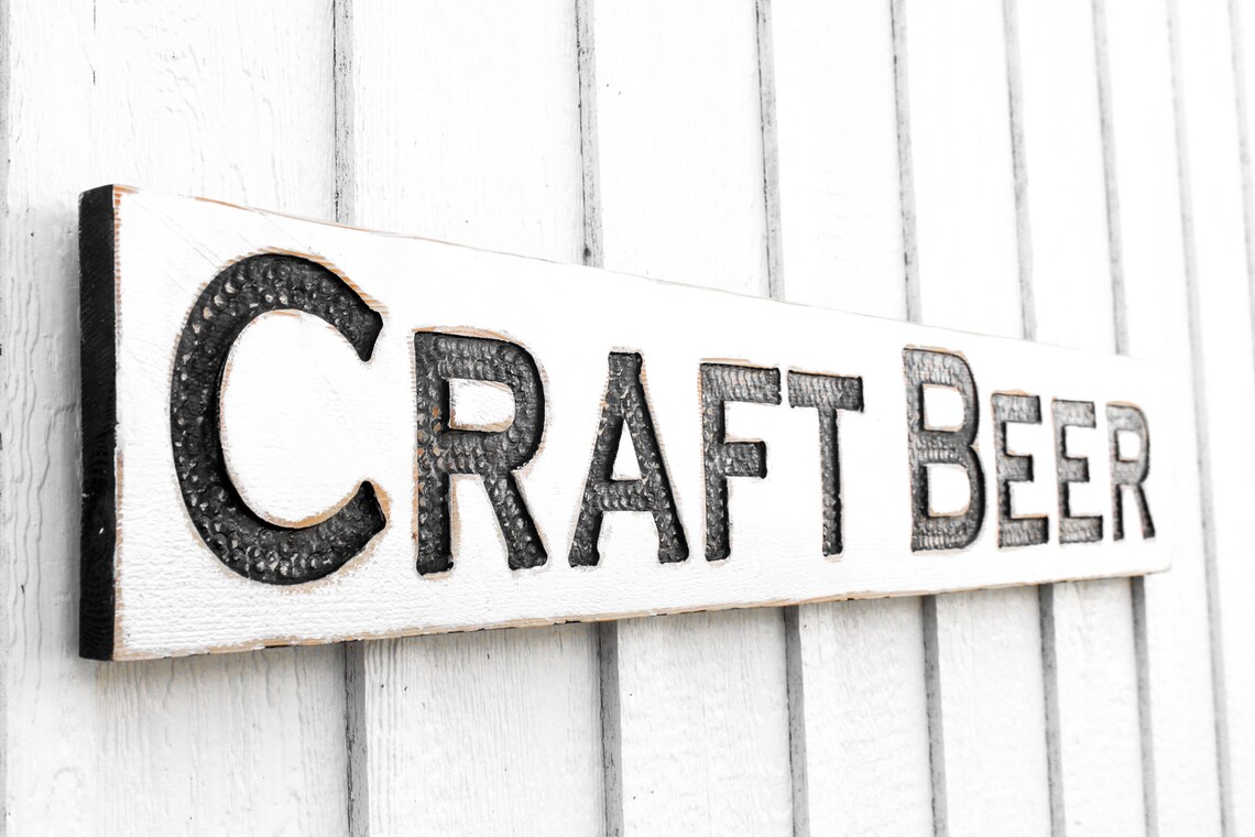 Craft Beer Sign Carved in a 48x8 Solid Wood - Etsy
