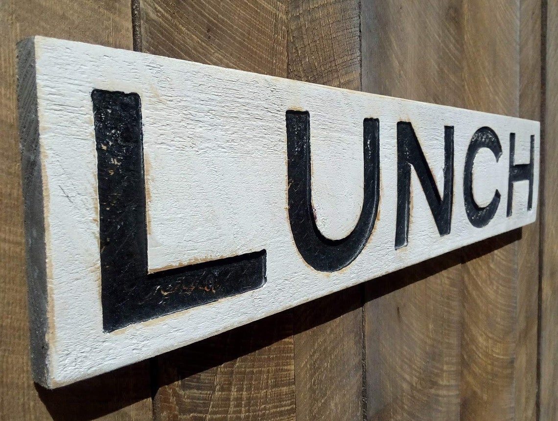 Lunch Sign Carved in a 40x8 Solid Wood Board | Etsy