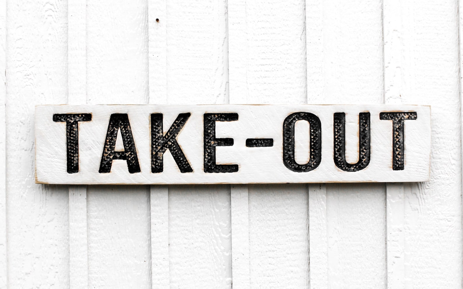 Take-out Sign Carved in a 40x8 Solid Wood Board | Etsy