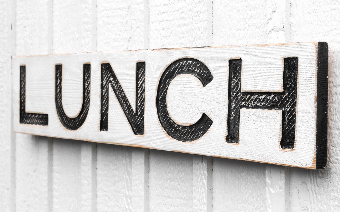 Lunch Sign Carved in a 40x8 Solid Wood Board - Etsy