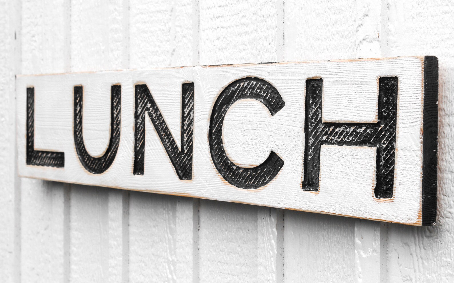 Lunch Sign Carved in a 40x8 Solid Wood Board - Etsy