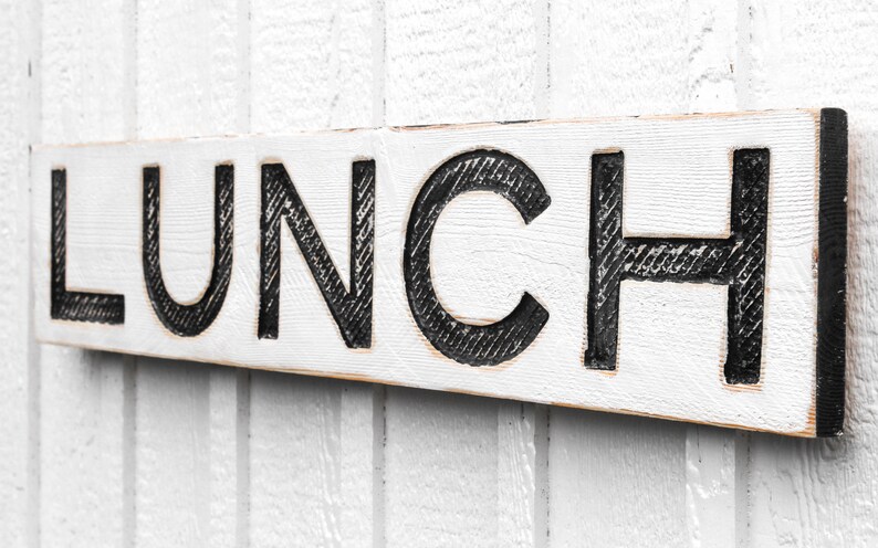 Lunch Sign Carved in a 40x8 Solid Wood Board - Etsy