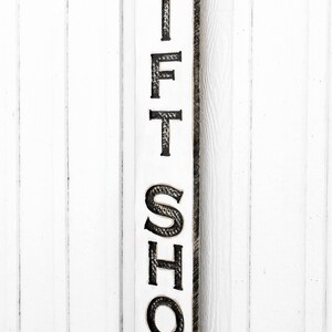 Gift Shop Sign - Carved in a 48"x8" Solid Wood Board Rustic Distressed ...