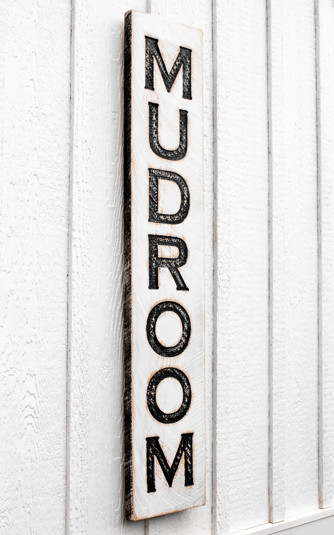 Mudroom Sign – Vertical Carved Wood, Rustic Farmhouse Decor - Etsy