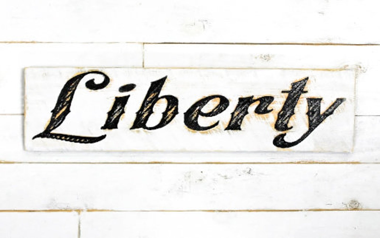 Liberty Sign Carved in a 40x10 Solid Wood Board - Etsy