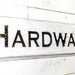 Hardware Sign - Carved in a 40"x10" Solid Wood Board Rustic Distressed ...