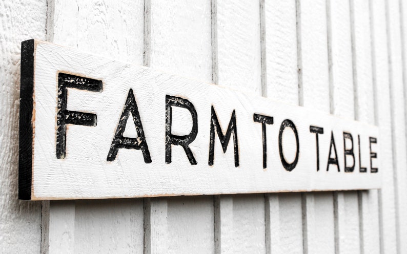 Farm to Table Sign Carved in a Solid Wood Board Rustic - Etsy