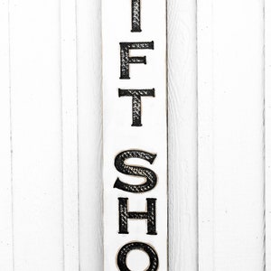 Gift Shop Sign - Carved in a 48"x8" Solid Wood Board Rustic Distressed ...