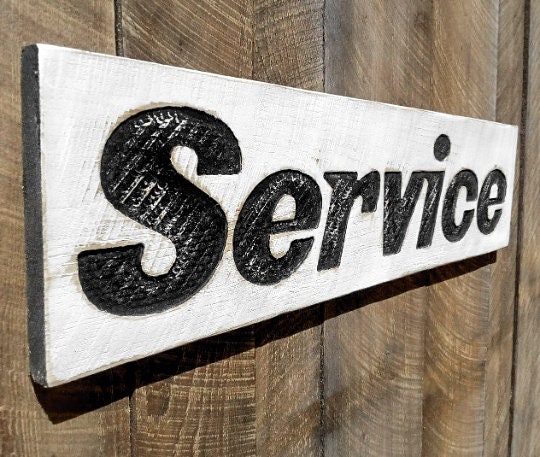 Service Sign Carved in a 40x8 Solid Wood Board | Etsy