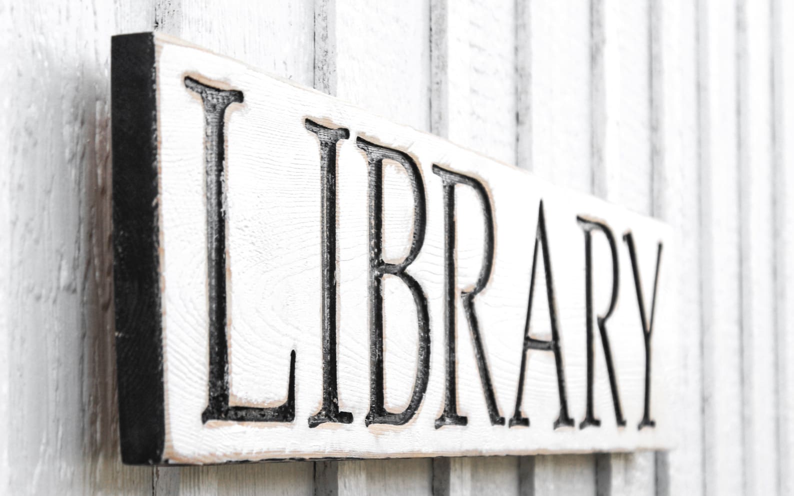 Library Sign Carved in a 40x8 Solid Wood Board - Etsy