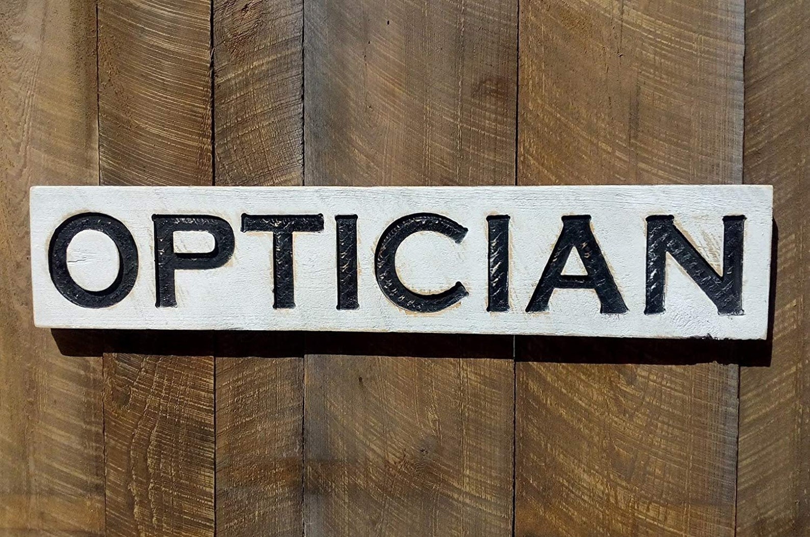 Optician Sign Carved in a 40x8 Solid Wood Board | Etsy